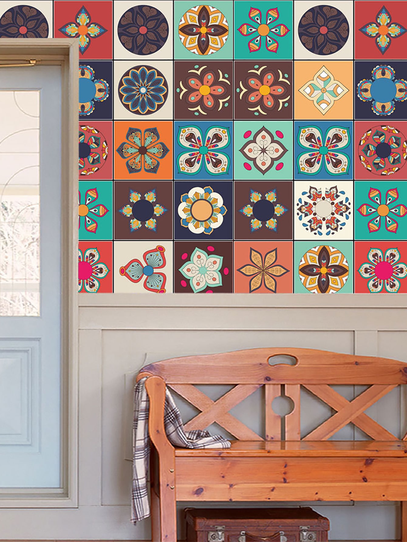 1pc Vintage Pattern Wall Sticker