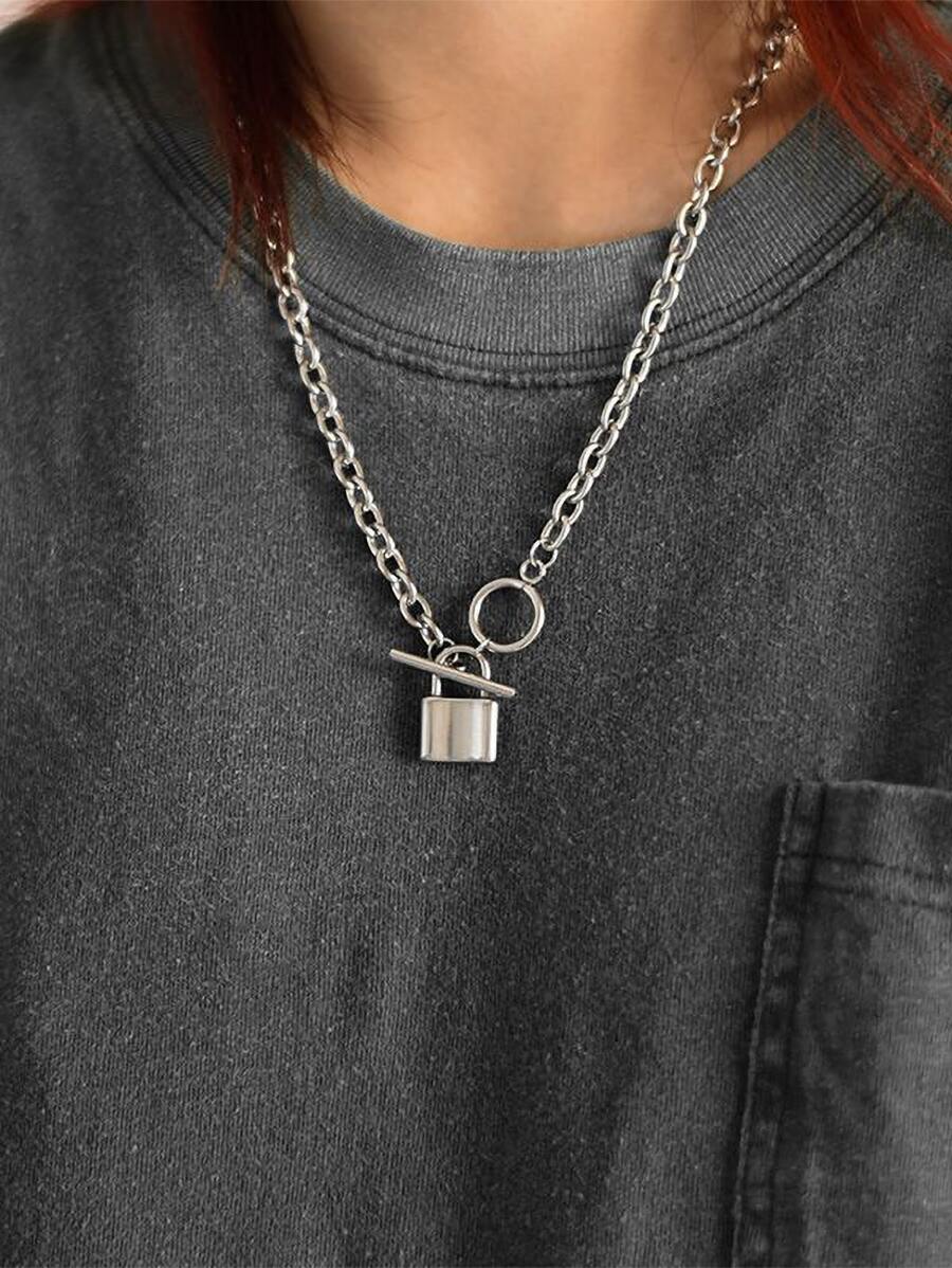 Andkiss Lock Decor Necklace | SHEIN USA