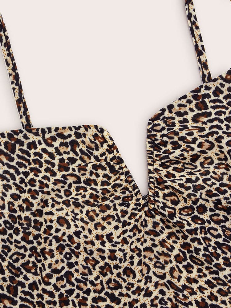 SHEIN Leopard Print V-Wire Cami Top | SHEIN UK