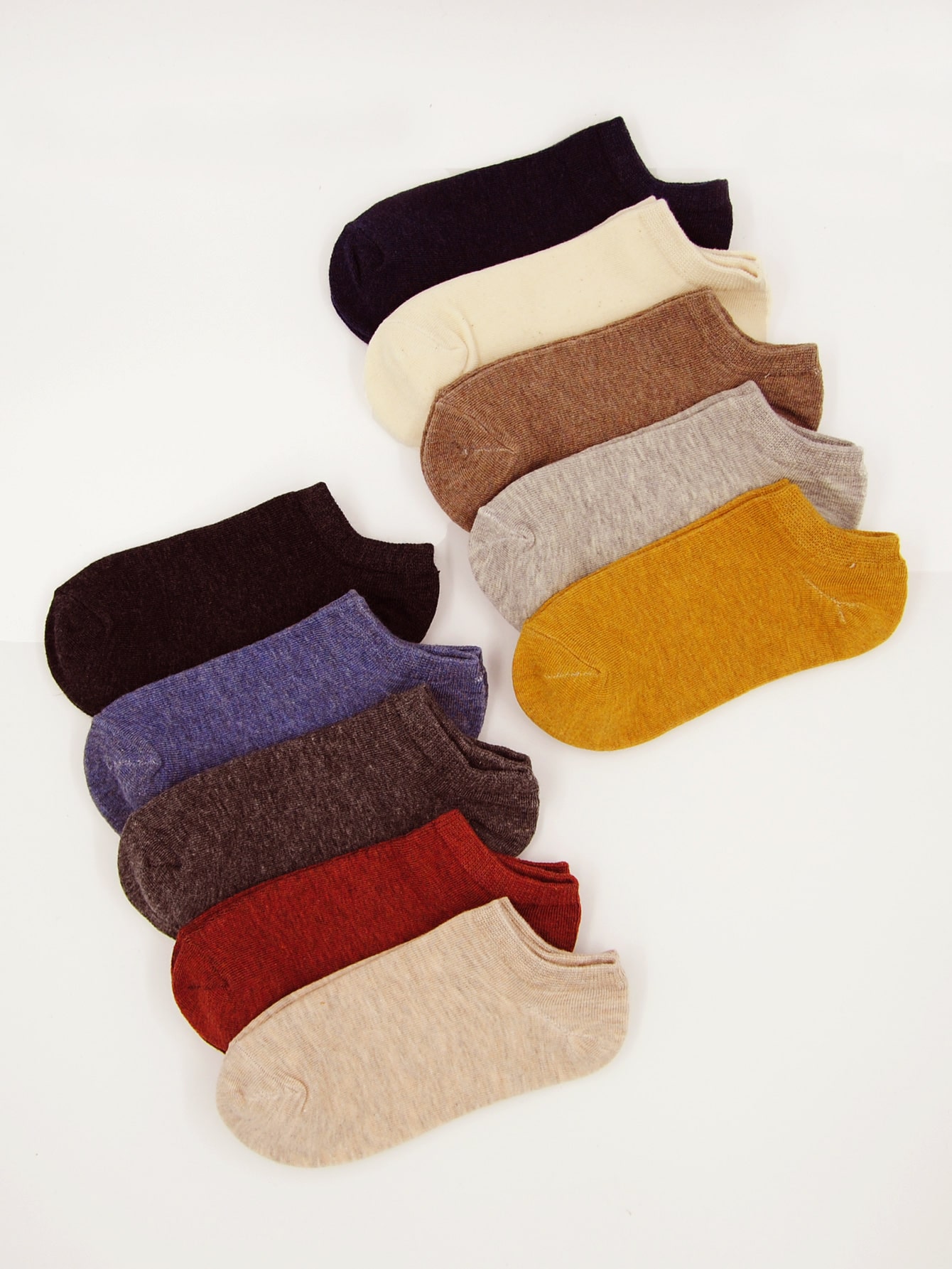 10pairs Simple Solid Socks