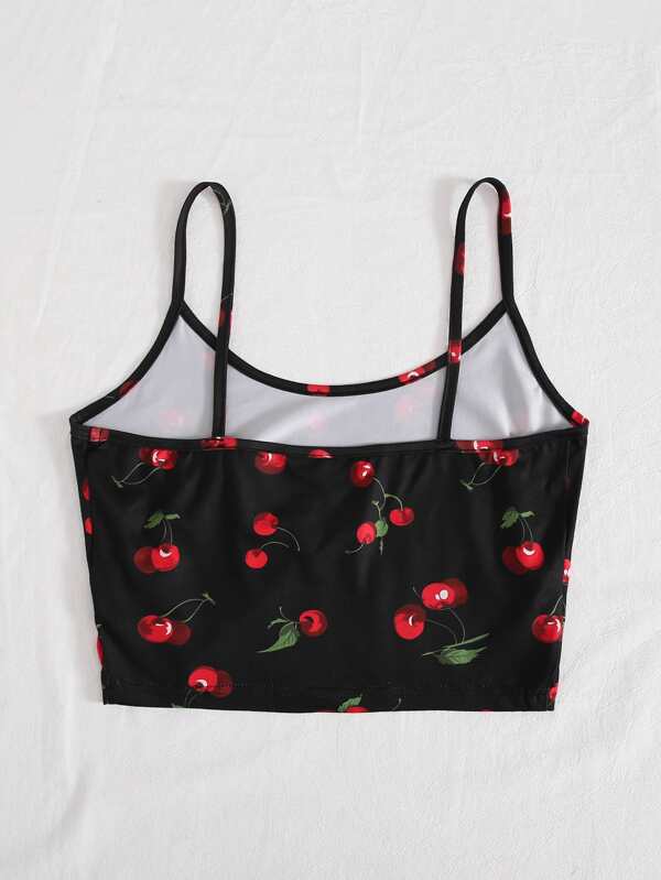 SHEIN Qutie Cherry Print Crop Cami Top | SHEIN USA