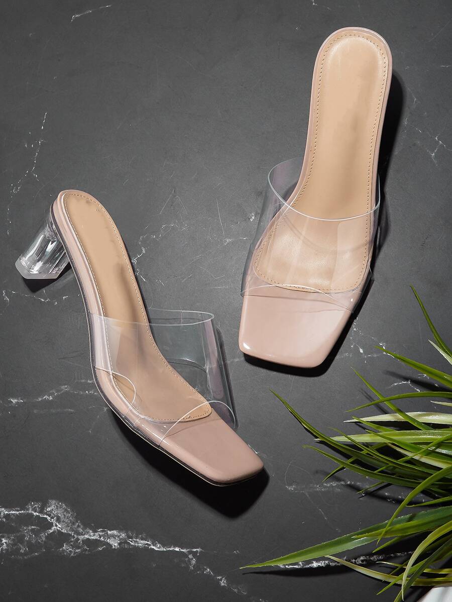 Clear Chunky Heeled Sandal Mules | SHEIN USA
