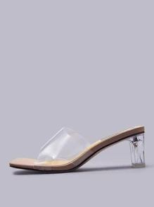Clear Chunky Heeled Sandal Mules | SHEIN USA