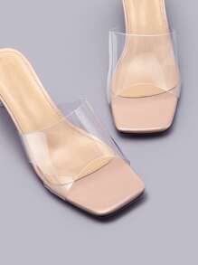 Clear Chunky Heeled Sandal Mules | SHEIN USA