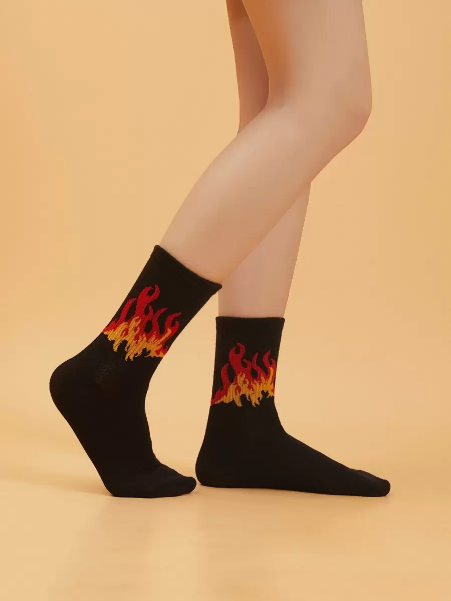 Flame Pattern Socks | SHEIN USA