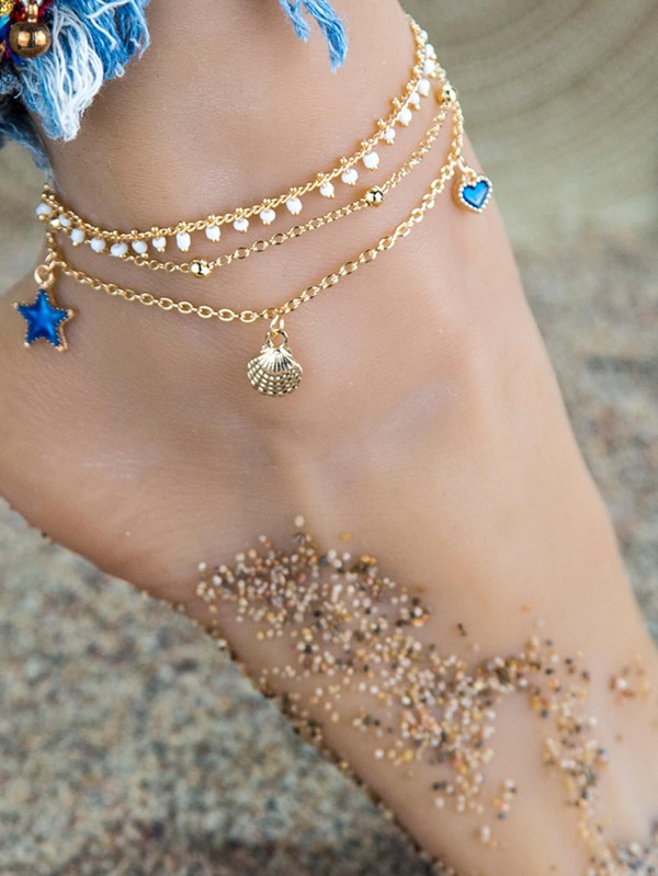 Heart Shell Starfish Anklet | SHEIN USA