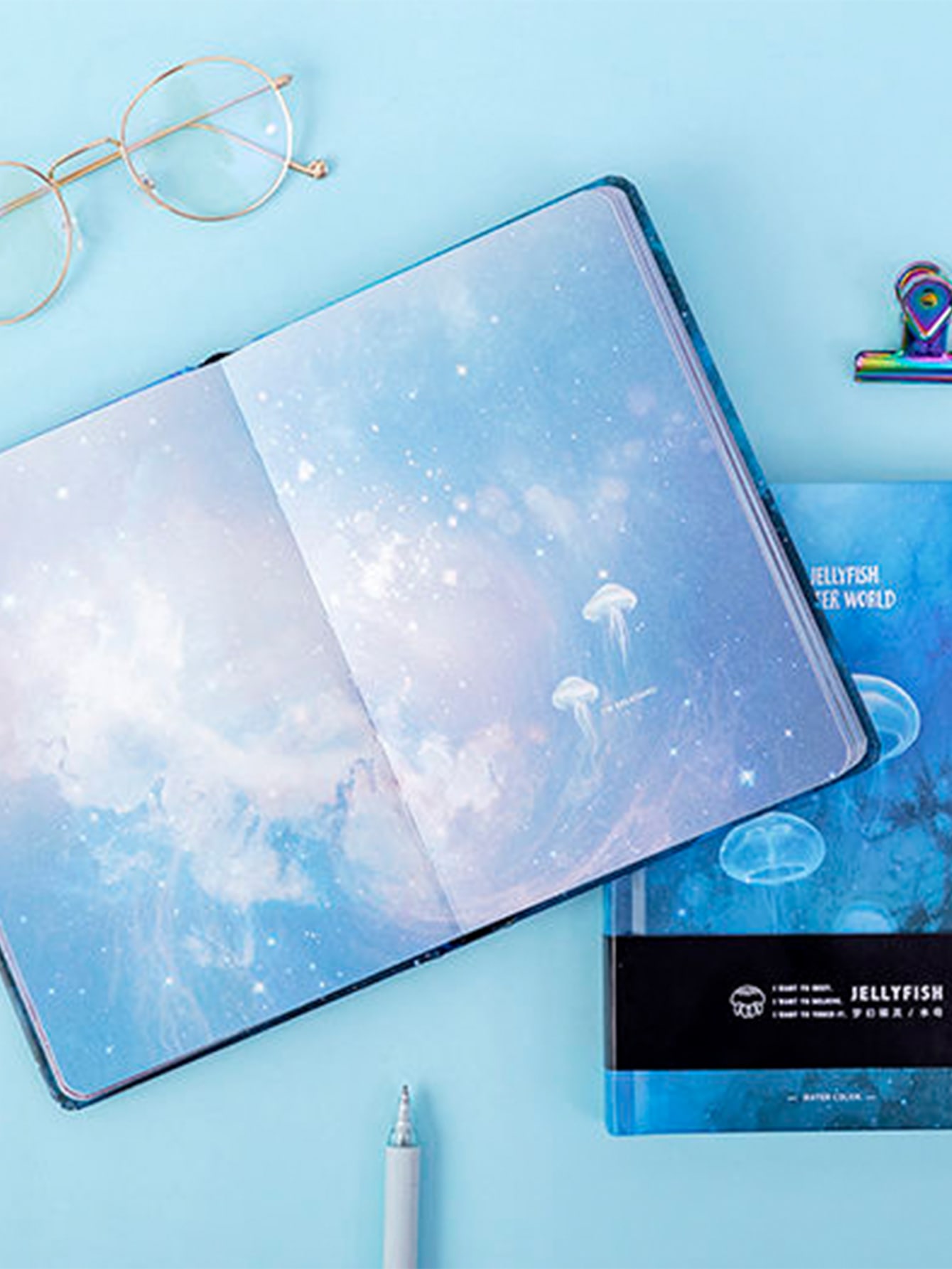 1pack Jellyfish Print Random Notebook