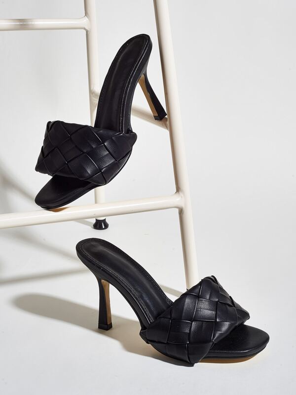 Open Toe Braided Stiletto Heeled Mules | SHEIN USA