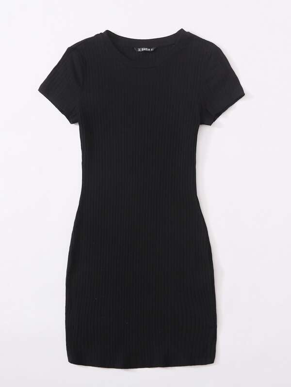 Is That The New Solid Rib-knit Bodycon Dress ??| ROMWE USA