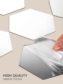 10pcs Mirror Wall Sticker, Hexagon Wall Art Sticker, DIY Household ...