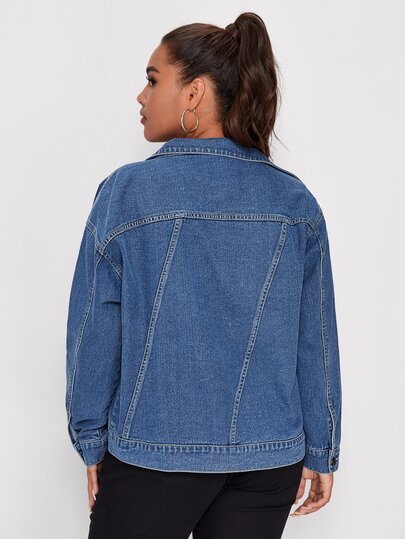 Plus Size Denim Jackets | Fashion Plus Size Denim Jackets | SHEIN USA
