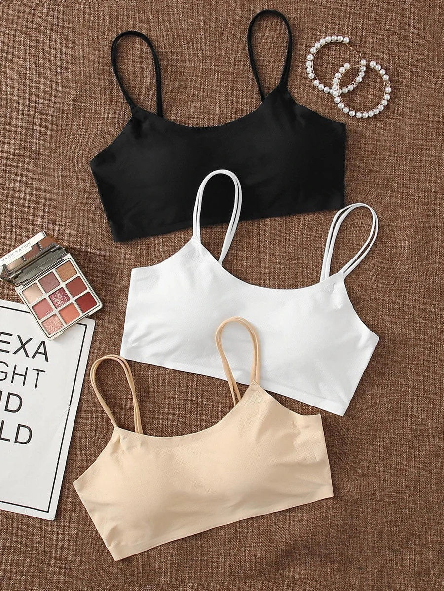 3pack Plain Seamless Bra Set | SHEIN USA