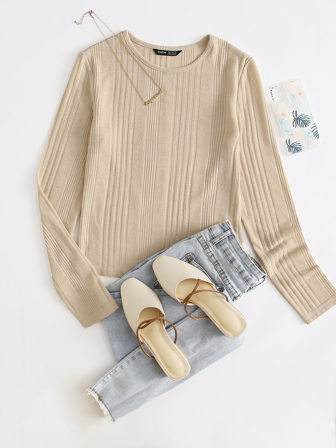 SHEIN EZwear Solid Fitted Tee | SHEIN USA