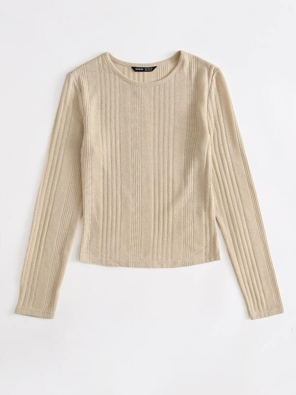 SHEIN EZwear Solid Fitted Tee | SHEIN USA