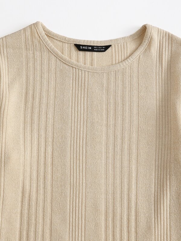 SHEIN EZwear Solid Fitted Tee | SHEIN USA