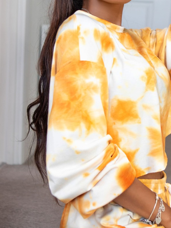 SHEIN EZwear Tie Dye Pullover & Joggers Set | SHEIN USA