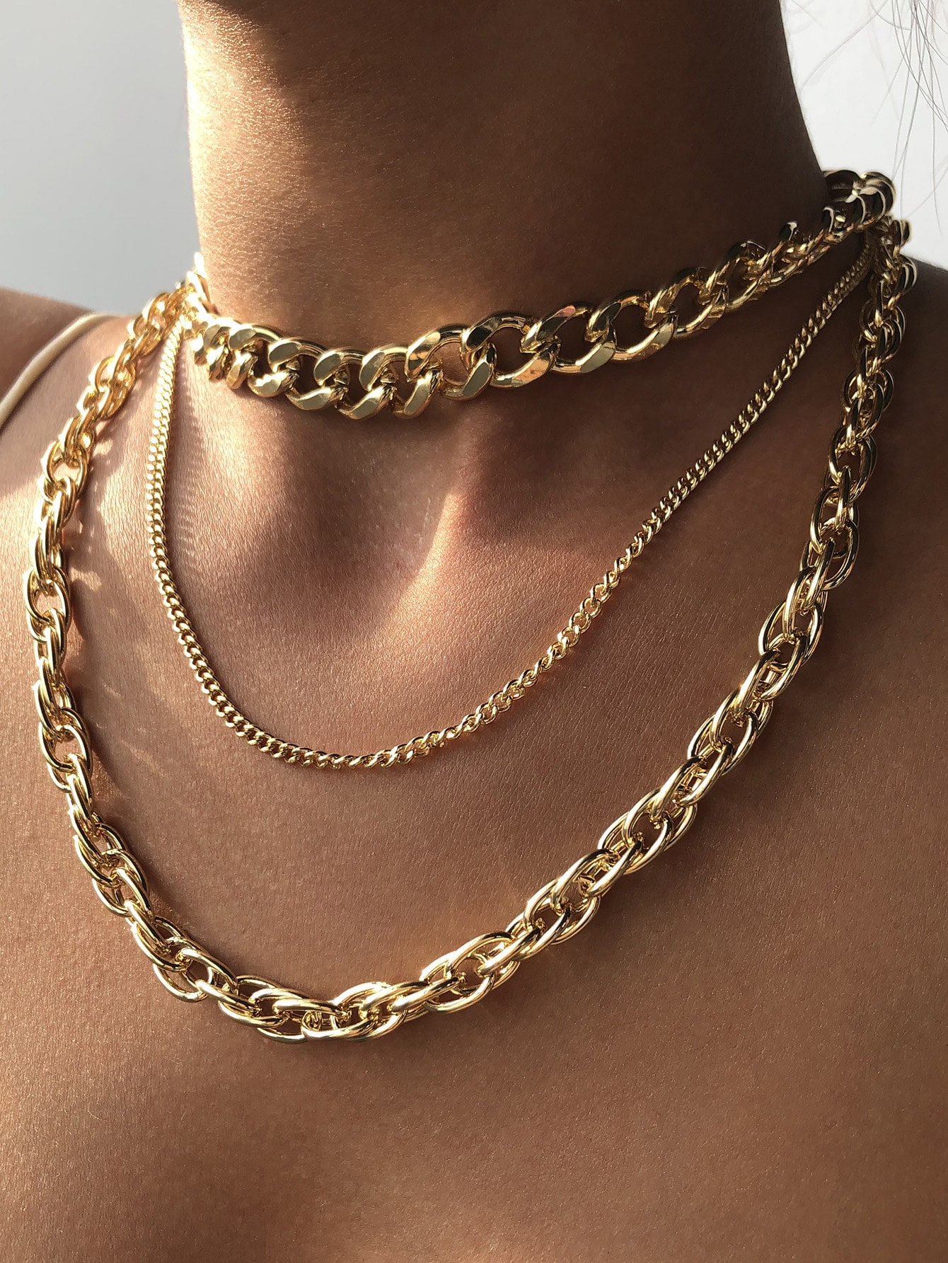 3pcs Simple Chain Necklace