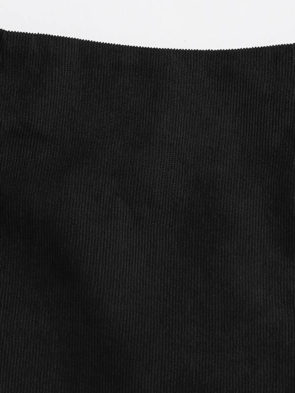 SHEIN EZwear Split Hem Cord Skirt | SHEIN USA