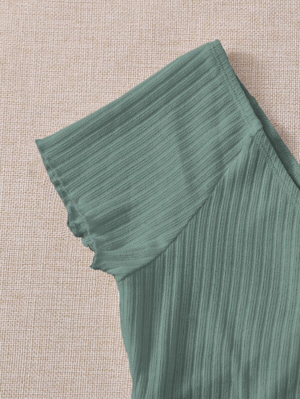 SHEIN EZwear Ribbed Crisscross Surplice Crop Top | SHEIN USA