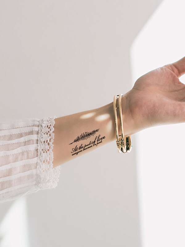 Tattoo Sticker,1 Sheet Slogan Pattern Temporary Tattoos For Women ...