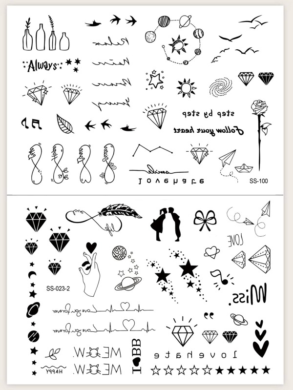 Tattoo Sticker,2 Sheets Planet & Figure Pattern Temporary Tattoos For ...
