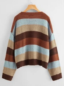 SHEIN Unity Drop Shoulder Color Block Sweater | SHEIN USA