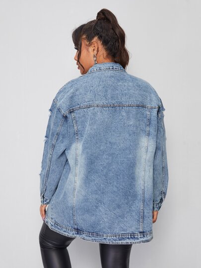 Plus Size Denim Jackets | Fashion Plus Size Denim Jackets | SHEIN USA