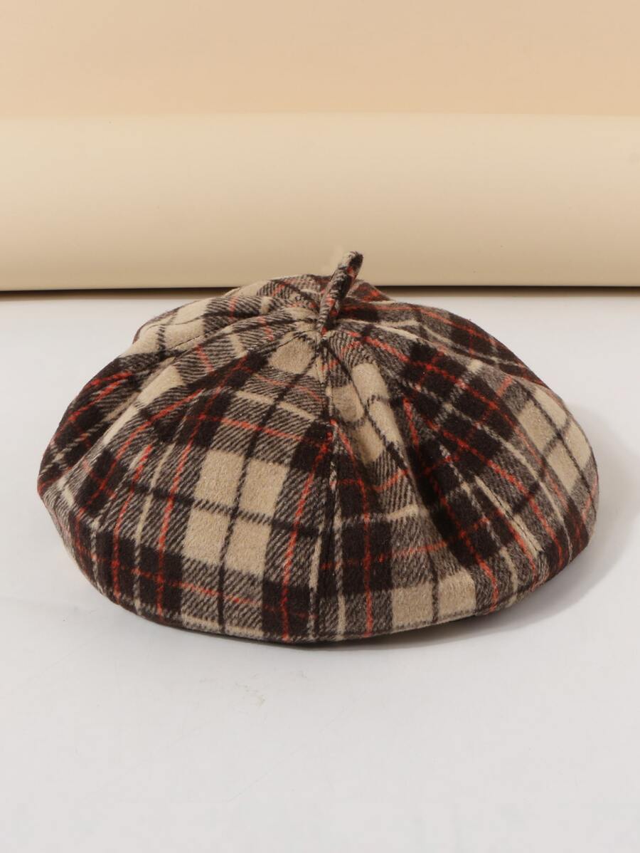 Plaid Pattern Beret | SHEIN USA