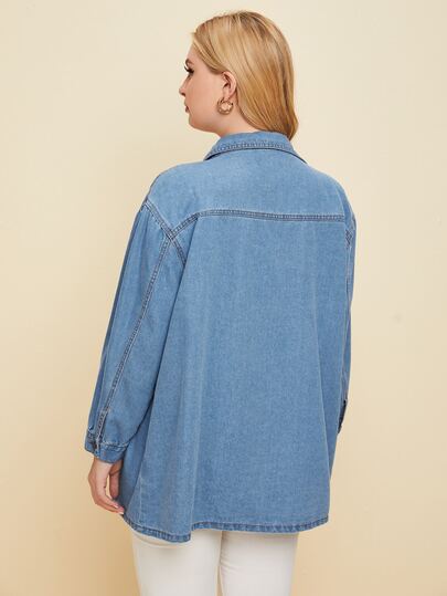 Plus Size Denim Jackets | Fashion Plus Size Denim Jackets | SHEIN USA