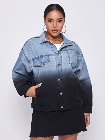 Plus Size Denim Jackets | Fashion Plus Size Denim Jackets | SHEIN USA