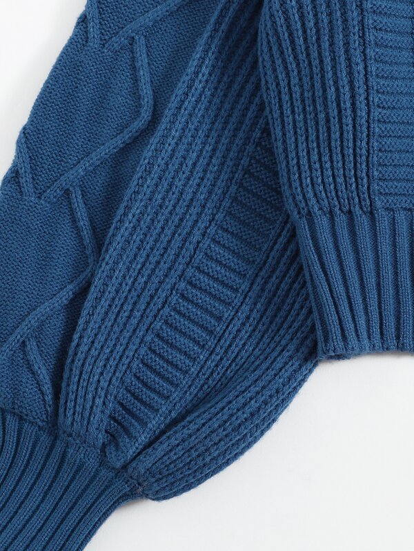 Shein Ezwear Button Front Cable Knit Cardigan Shein Usa