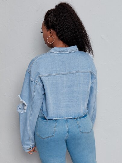 Plus Size Denim Jackets | Fashion Plus Size Denim Jackets | SHEIN USA