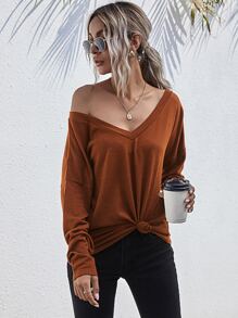 SHEIN LUNE Drop Shoulder Solid Tee | SHEIN USA