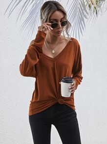 SHEIN LUNE Drop Shoulder Solid Tee | SHEIN USA