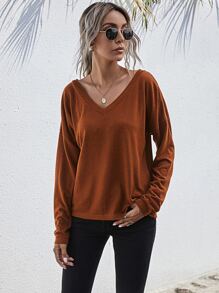 SHEIN LUNE Drop Shoulder Solid Tee | SHEIN USA