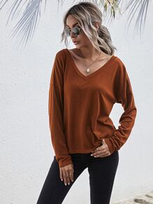 SHEIN LUNE Drop Shoulder Solid Tee | SHEIN USA
