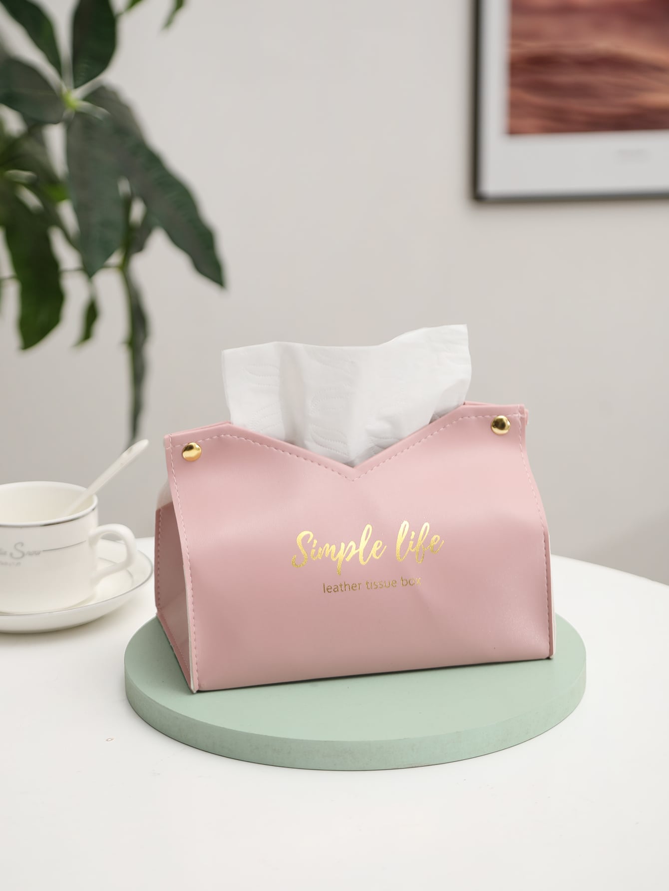 1pc Slogan Graphic Tissue Storage Box