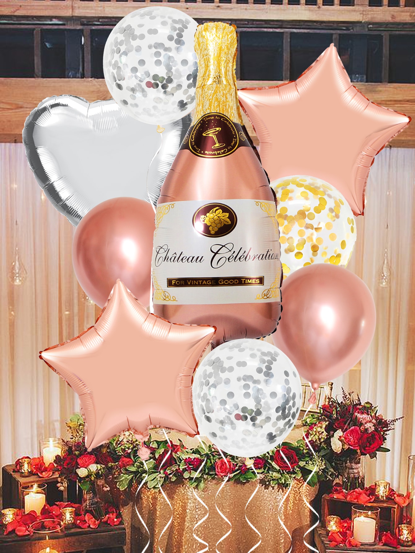 11pcs Wine Bottle Design Balloon Set