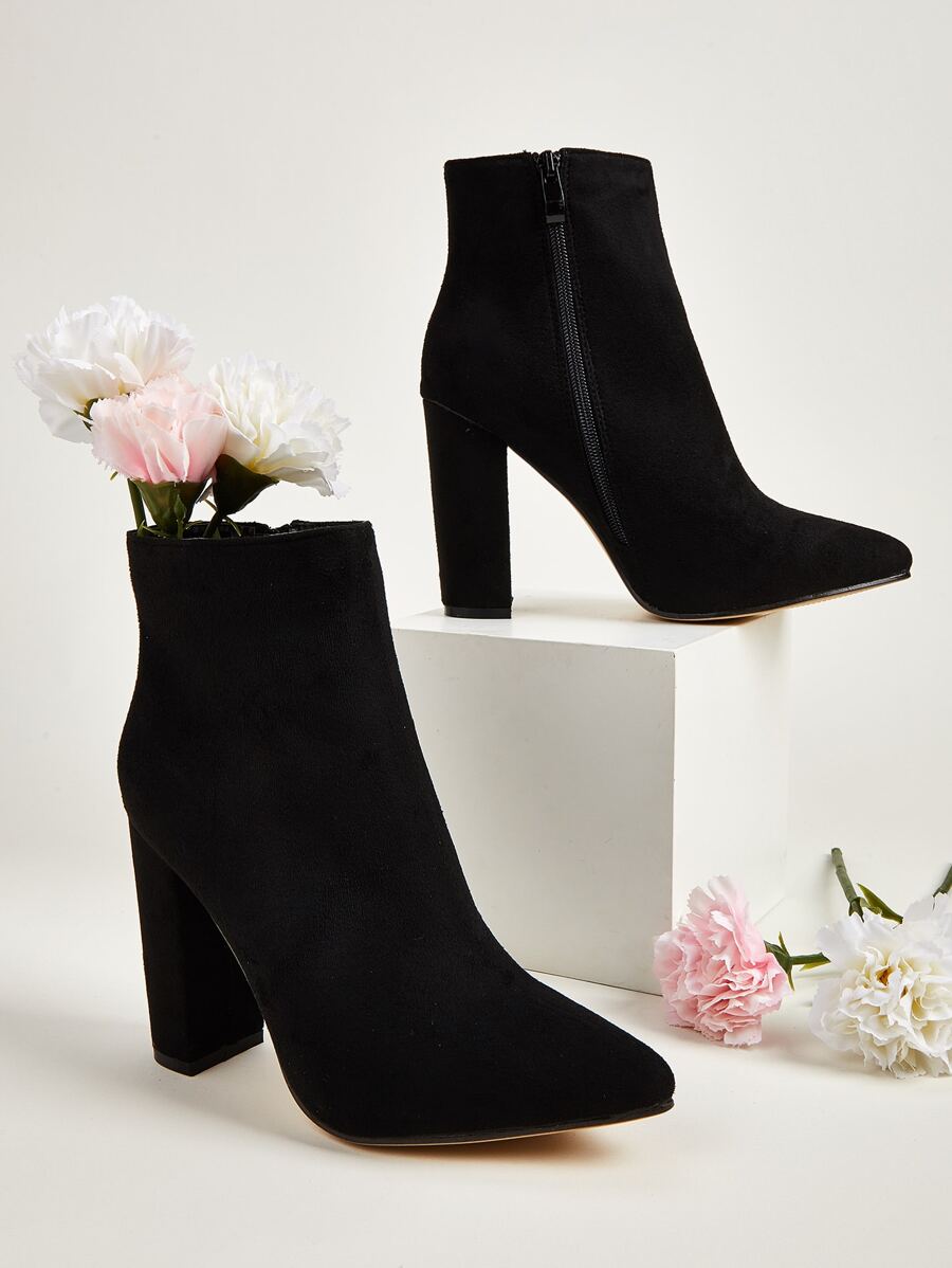 Women's Elegant Black Classic Boots, Perfect With Jeans Synthetic Suede Over The Knee Dress ...