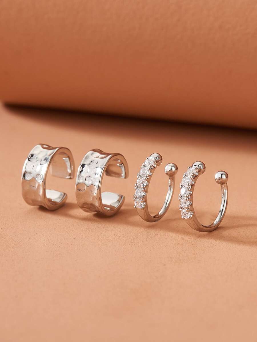 2pairs Rhinestone Ear Cuff | SHEIN USA