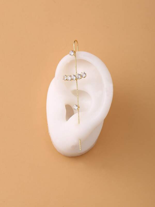 Rhinestone Decor Thread Ear Pin | SHEIN USA