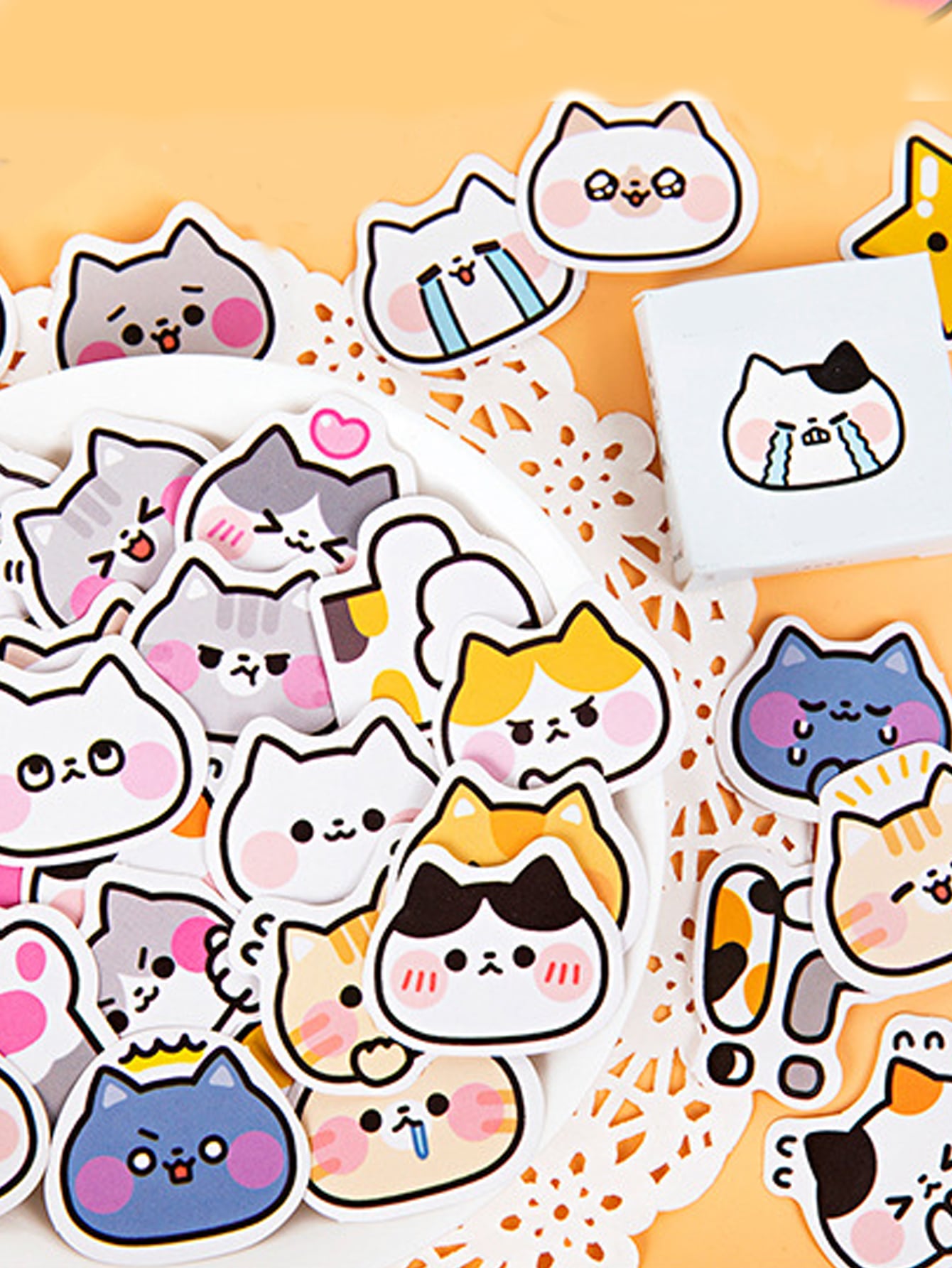 45pcs Cartoon Cat Print Sticker