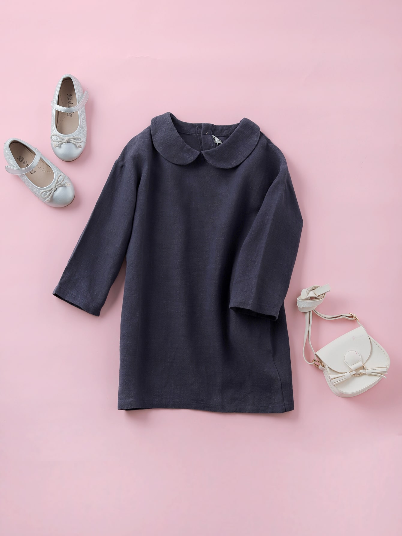 Toddler Girls Peter Pan Collar Tunic Dress