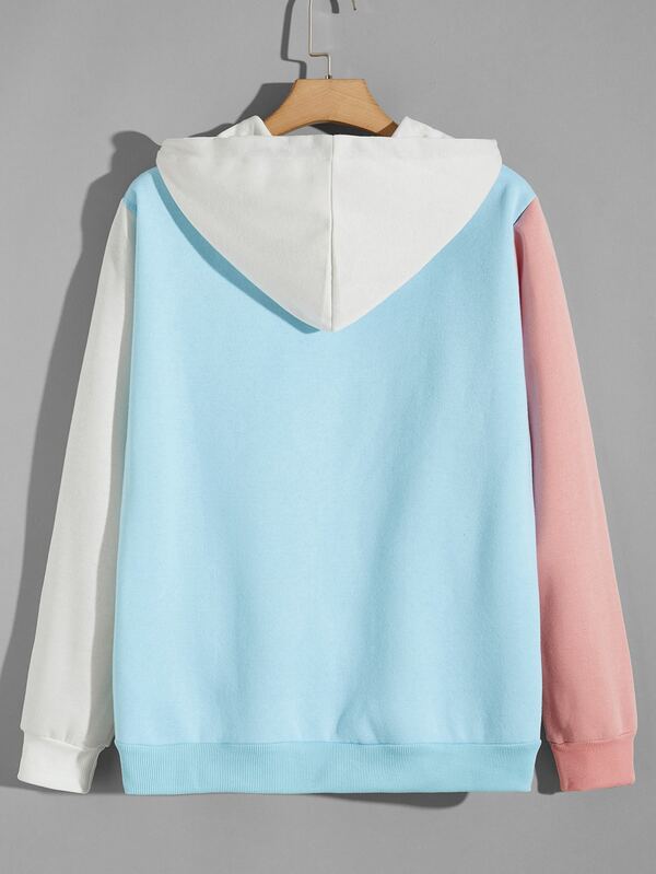 Manfinity Hypemode Men Colorblock Letter Graphic Kangaroo Pocket ...