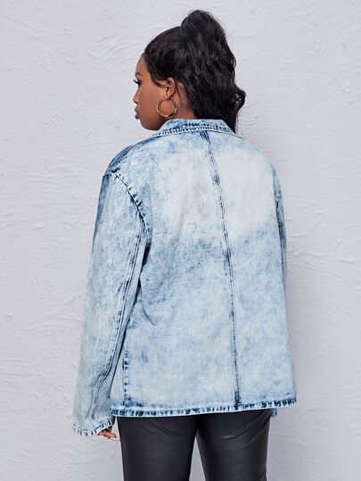 Plus Size Denim Jackets | Fashion Plus Size Denim Jackets | SHEIN USA