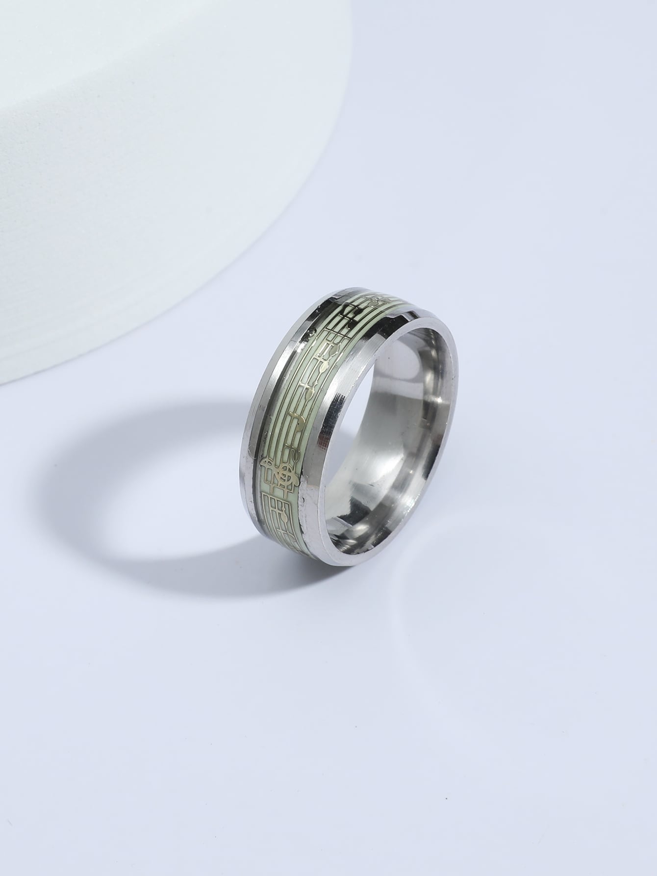 Men Stainless Steel Music Stave Luminous Ring