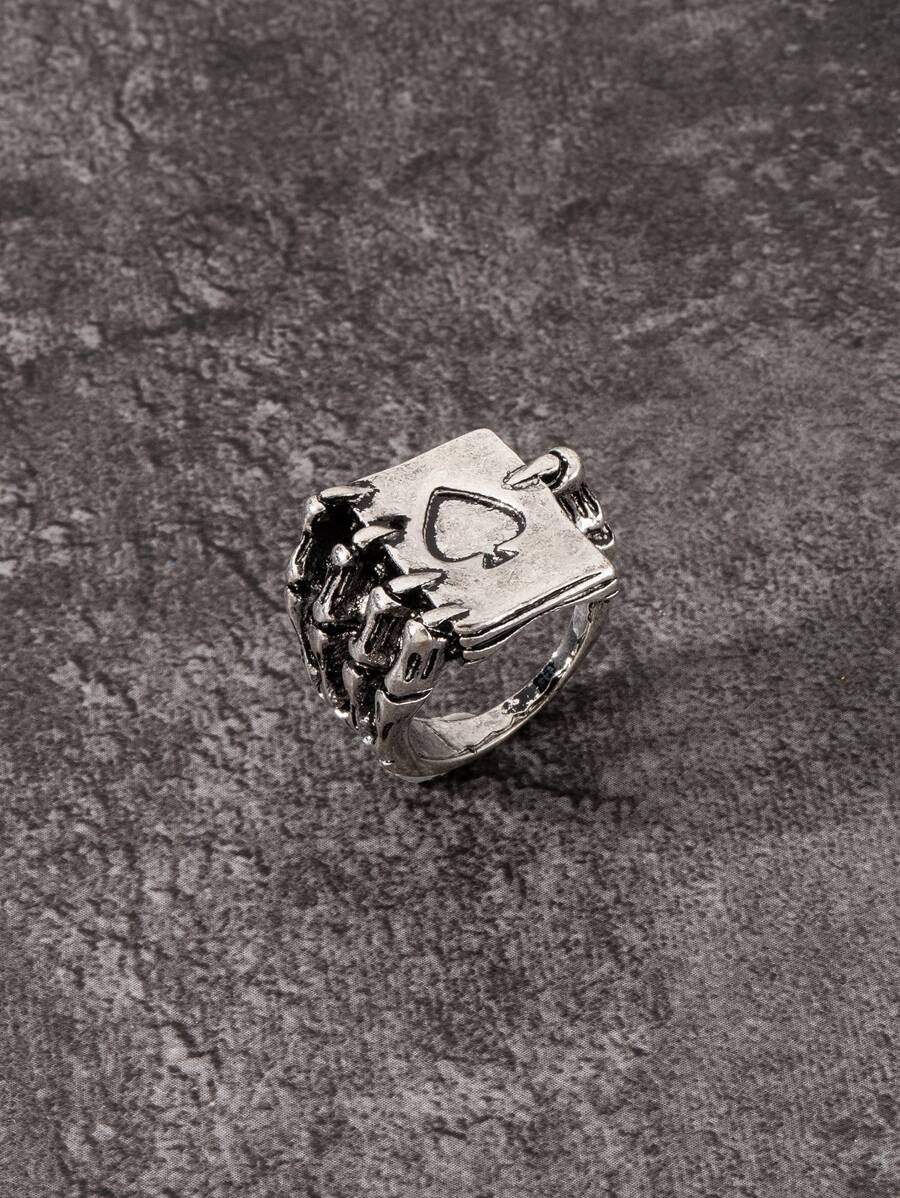 Fashionable and Popular Men Playing Card Design Ring Alloy for Jewelry ...