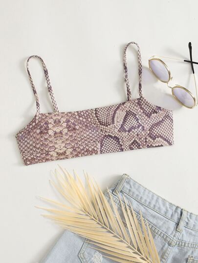 Snakeskin Bikini Top