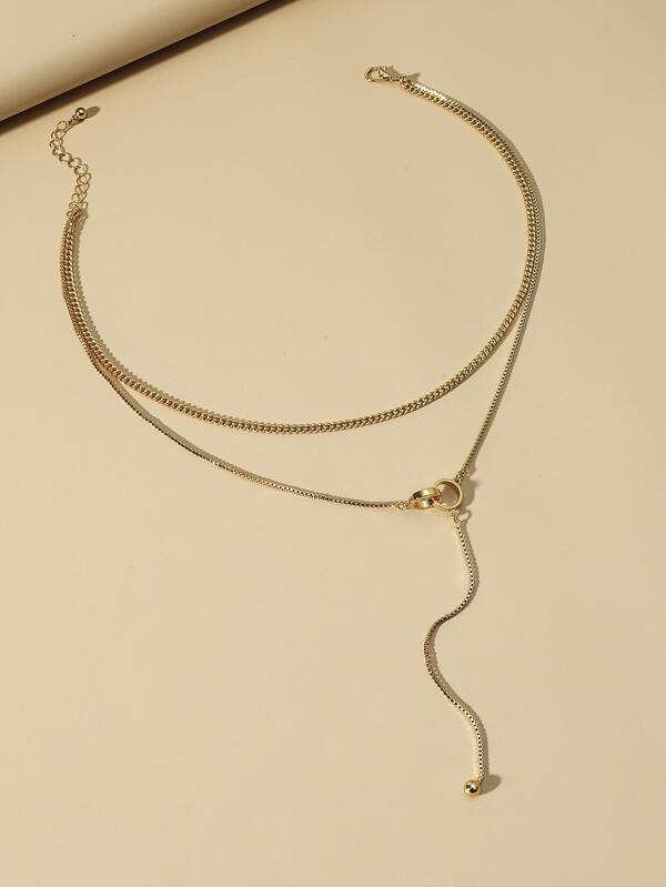 Ring Decor Layered Y Lariat Necklace | SHEIN