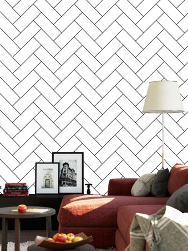 1 stuk Geometrisch Minimalistisch Zelfklevend Waterbestendig Behang ...